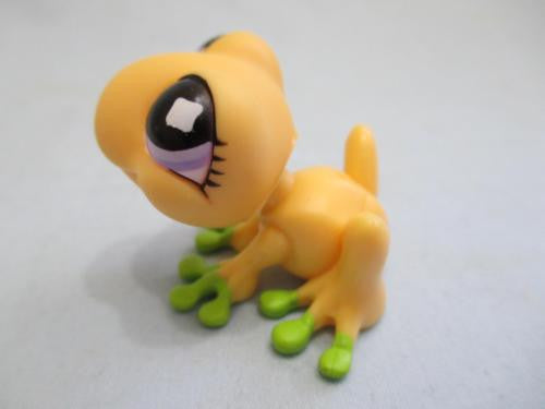 LITTLEST PET SHOP LOOSE PET 928 YELLOW FROG WITH PURPLE EYES jn27jPObig