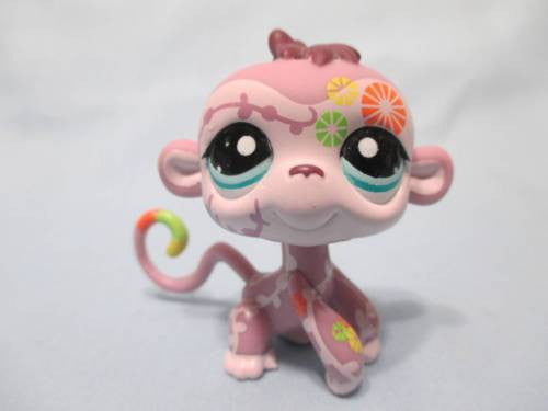 Littlest Pet Shop LPS 1841 FANCIEST PURPLE Tattoo FLOWER Monkey ...