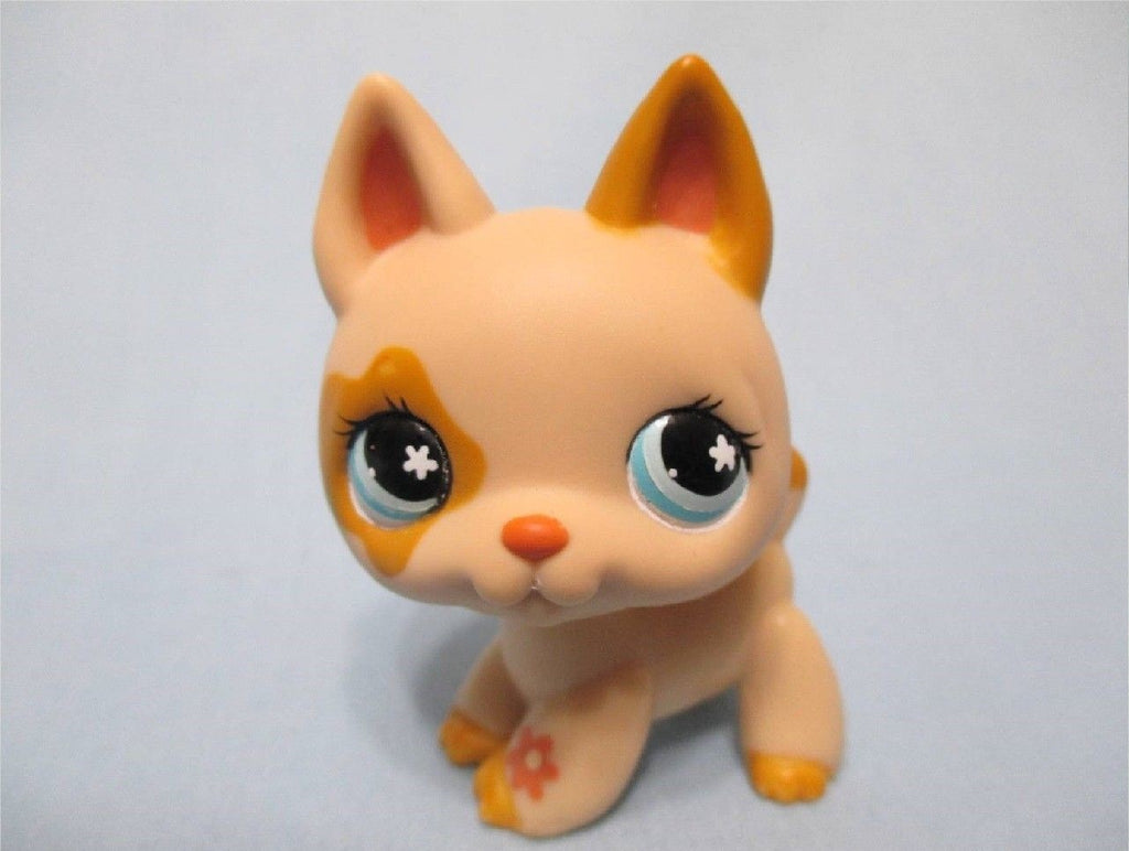 LIKE NEW Littlest Pet Shop Tan German Shepherd 604 Flower Dog Brown ...