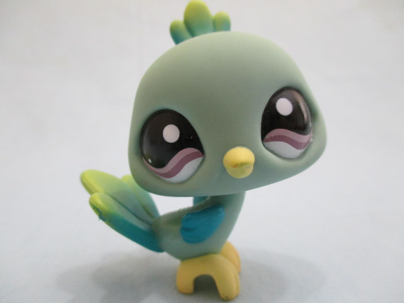 Littlest Pet Shop Blue Green Purple Eyes Peacock Bird 985 Authentic LPS ...