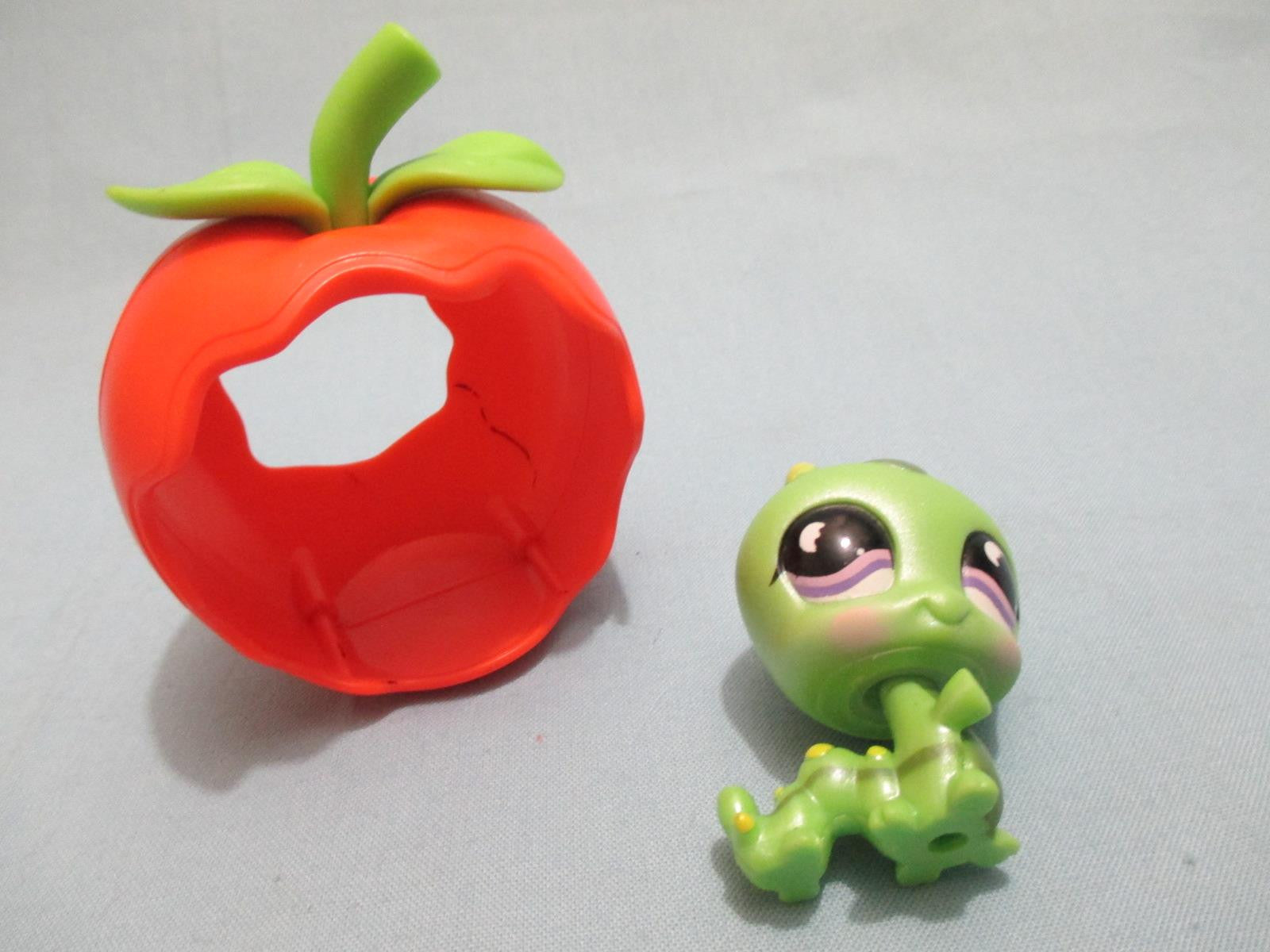 LIKE NEW Littlest Pet Shop Caterpillar 829 Inch Worm with Red Apple ...