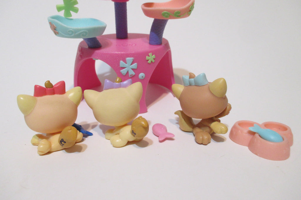Littlest Pet Shop Triplet Baby Kitten Cat 1335 1336 1337 with Tower and ...