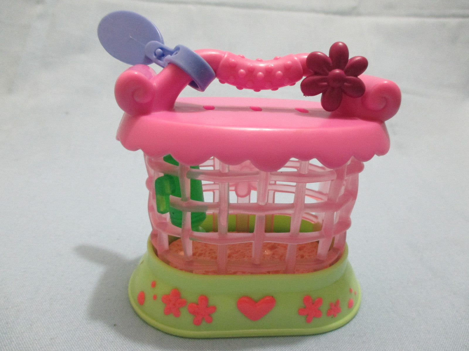 Littlest Pet Shop Pink Green Flower Habitat Portable Carrier lot 100% ...
