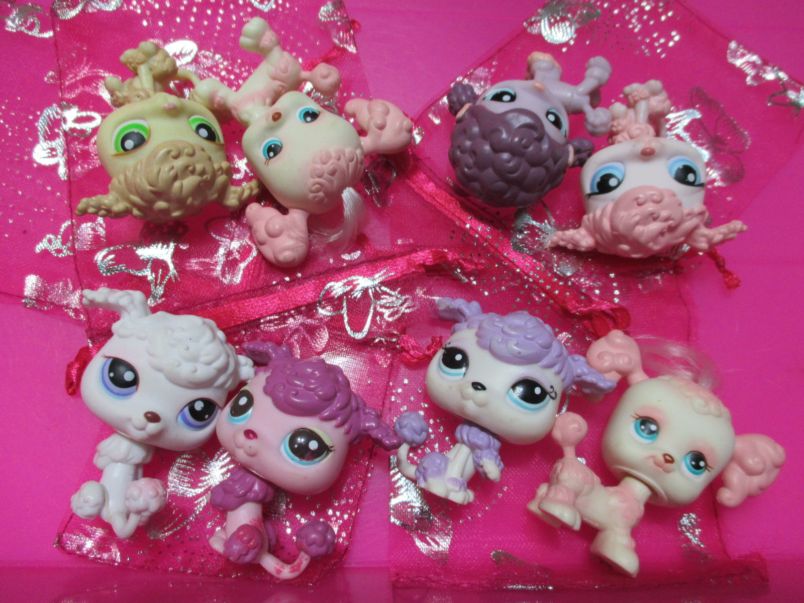 Littlest Pet Shop Set Lot 2 Poodle Dogs Set Authentic Lps with Gift Bag