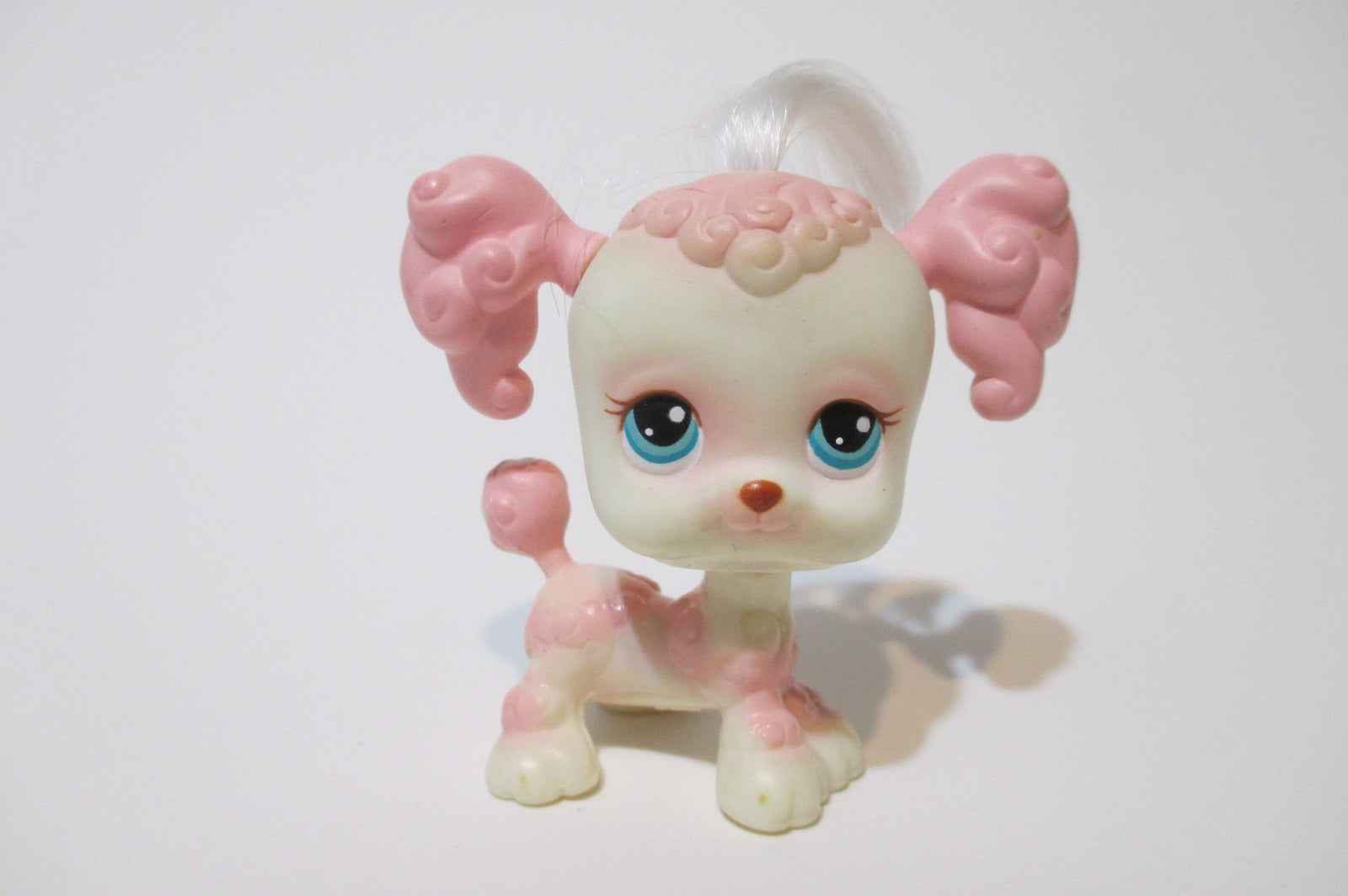 Littlest Pet Shop Dog Pink Poodle 255 Real Hair Blue Eyes Authentic Lps ...