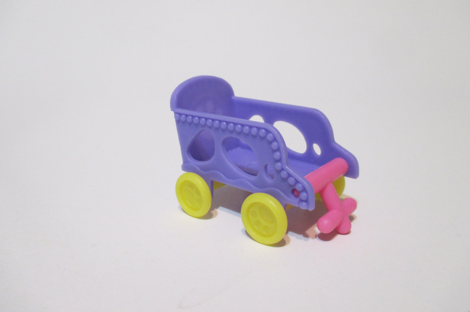 Littlest Pet Shop Rare Purple Yellow Wheels Wagon Cart MISSING HANDLE ...