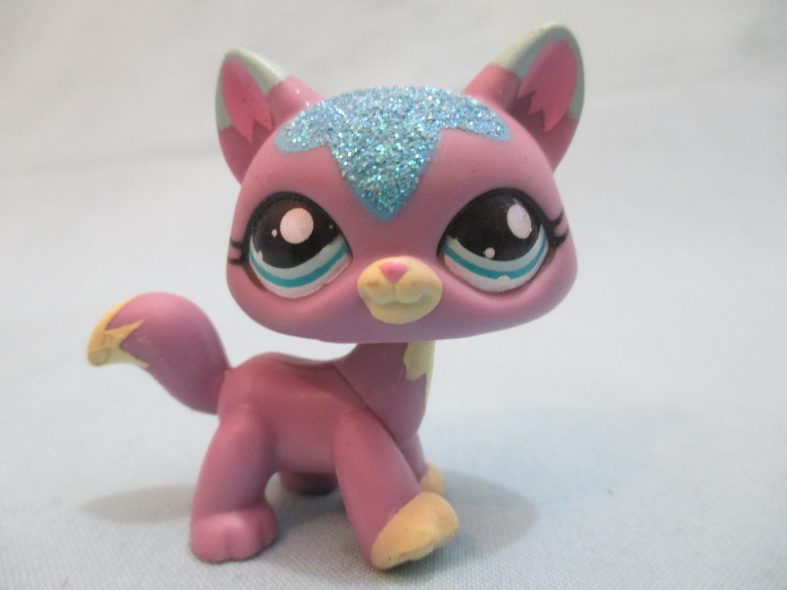 LIKE NEW Littlest Pet Shop Purple Shorthair Glitter Walking Cat 2386 ...
