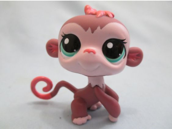 LIKE NEW Littlest Pet Shop LPS Brown Pink Monkey Green Eyes 2469 Lps ...