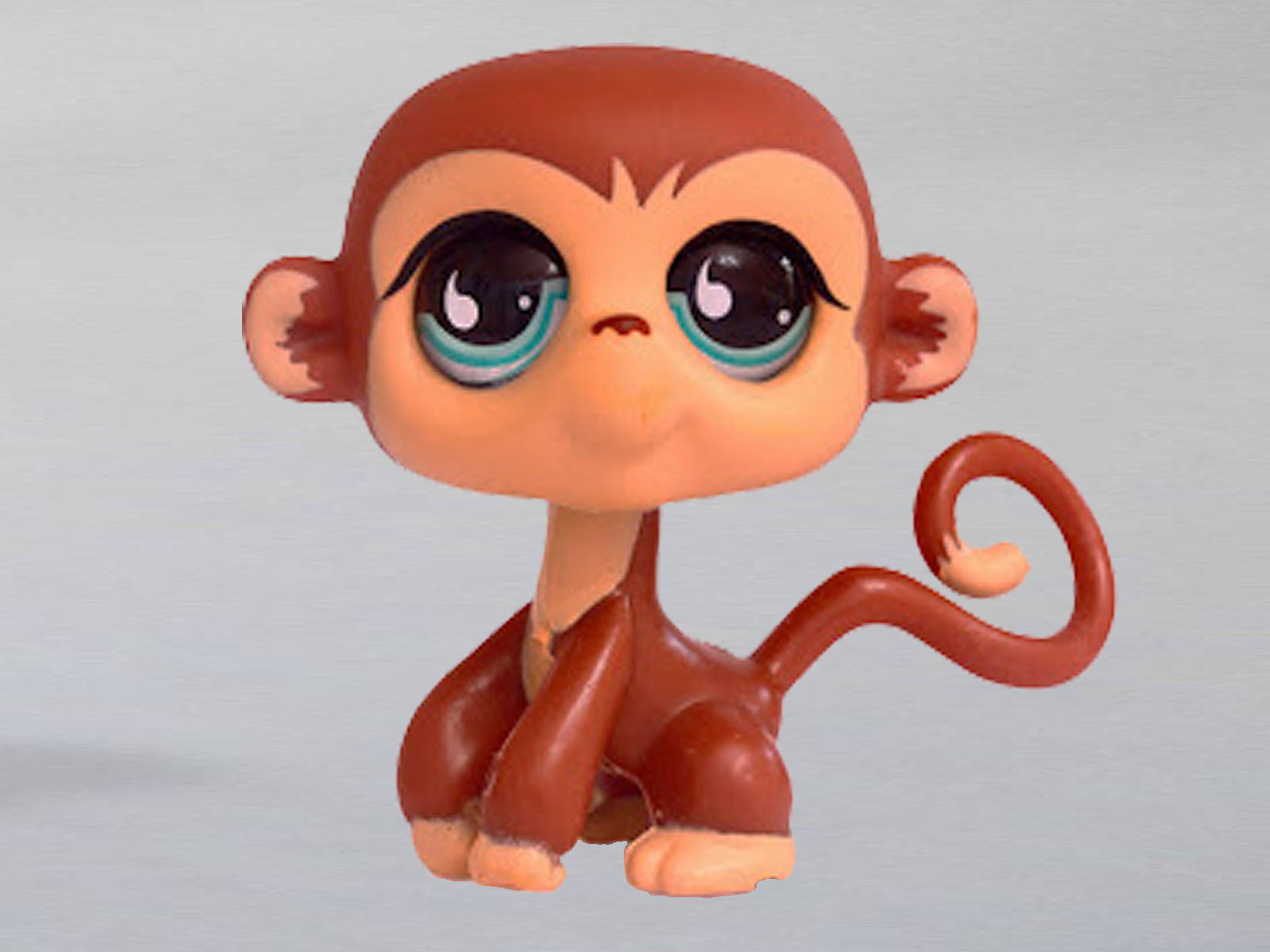 LIKE NEW Littlest Pet Shop Monkey Rare Brown Sportiest with Realistic ...