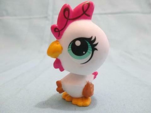 Littlest Pet Shop Rare White Pink Chick Chicken Rooster 3338 Authentic ...