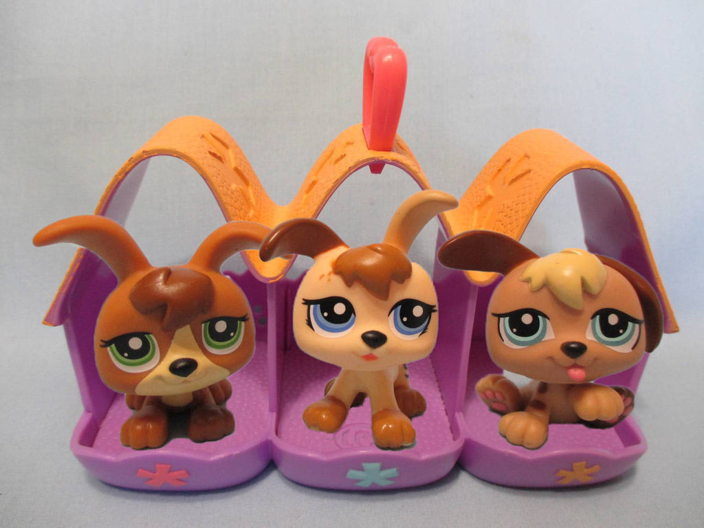Littlest Pet Shop Lot Triplet Puppy Dog 1338 1339 1340 with Playset ...