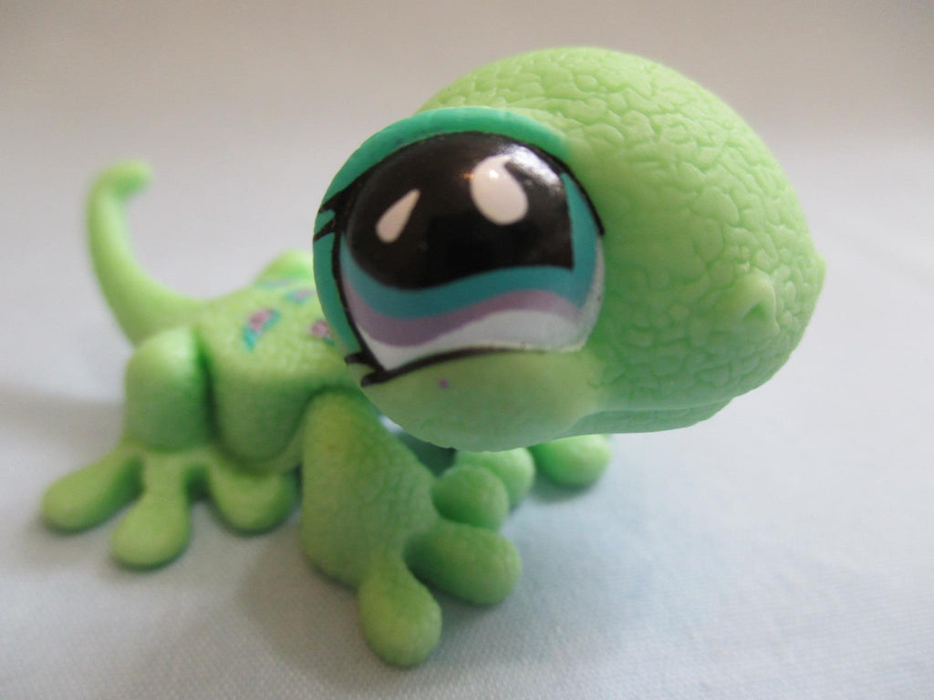 LIKE NEW LITTLEST PET SHOP GECKO LIZARD IGUANA GREEN w PAISLEYS 751 ...