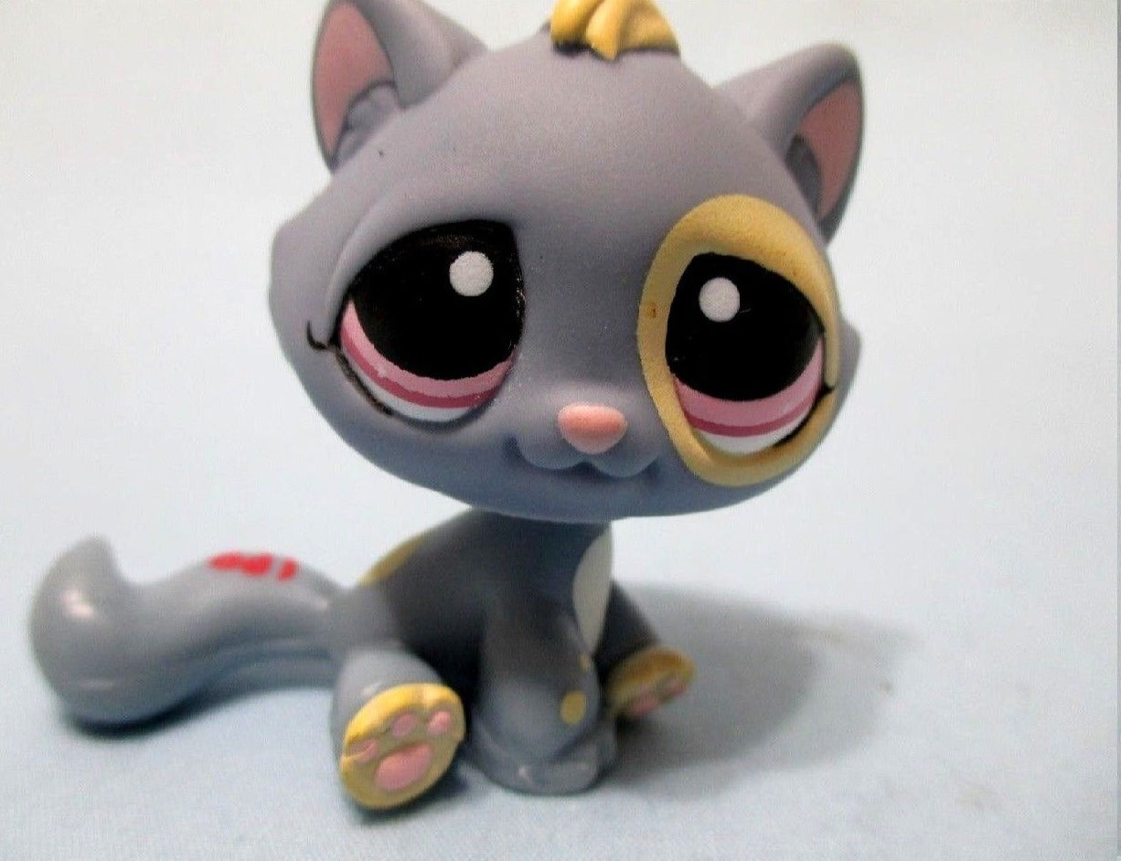 Littlest Pet Shop Rare Blue Cat Tabby 1155 Pink Eyes Authentic Lps Jun20n
