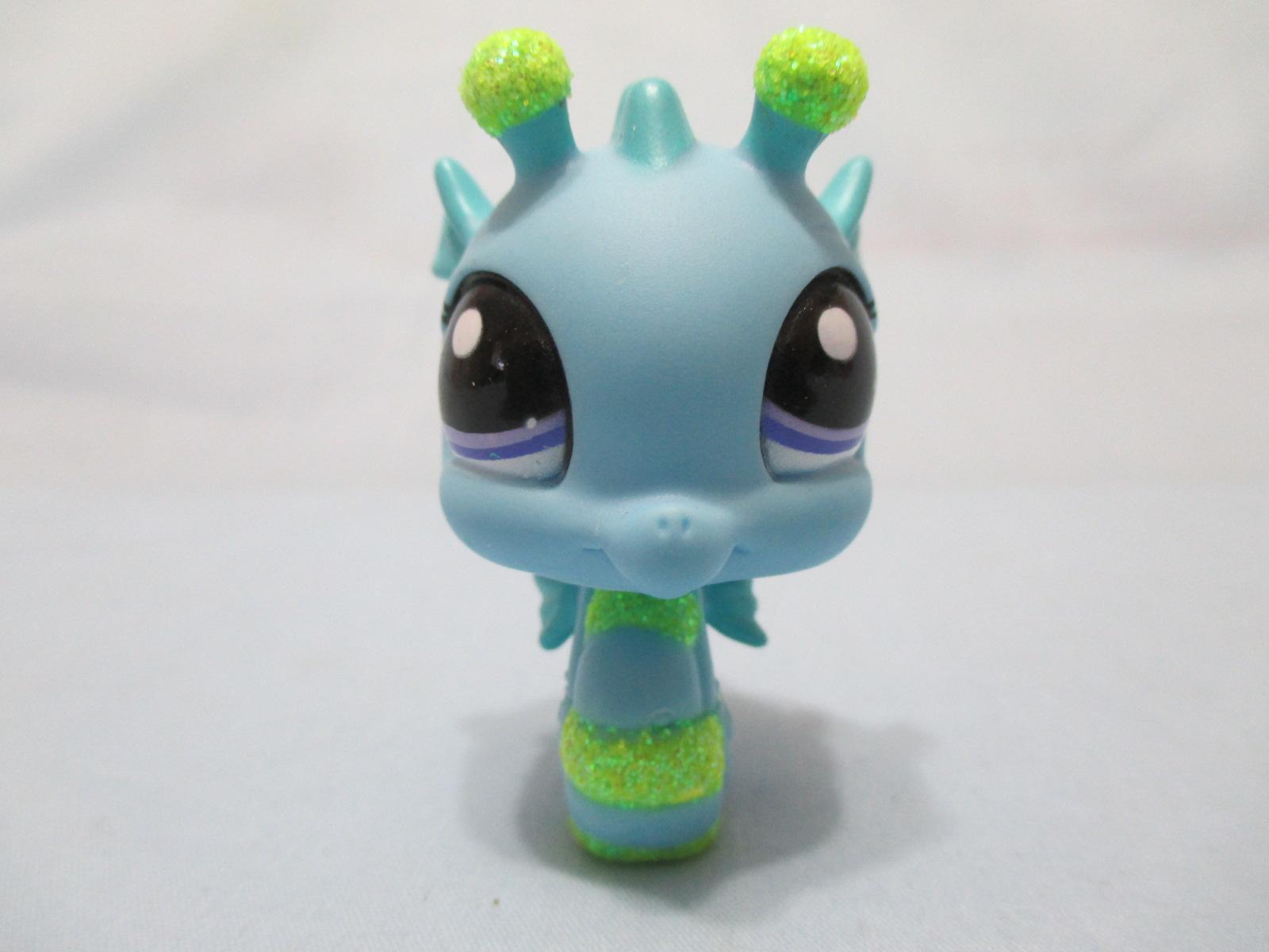 LIKE NEW Littlest Pet Shop Seahorse 2214 Blue and Green Sparkle ...